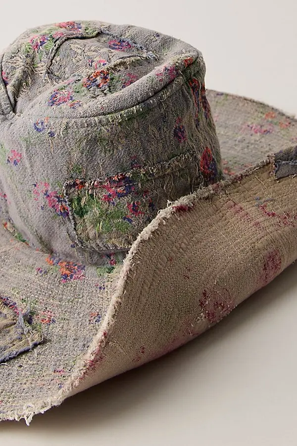 MAGNOLIA PEARL Floral Patchwork Wide Brim Hat