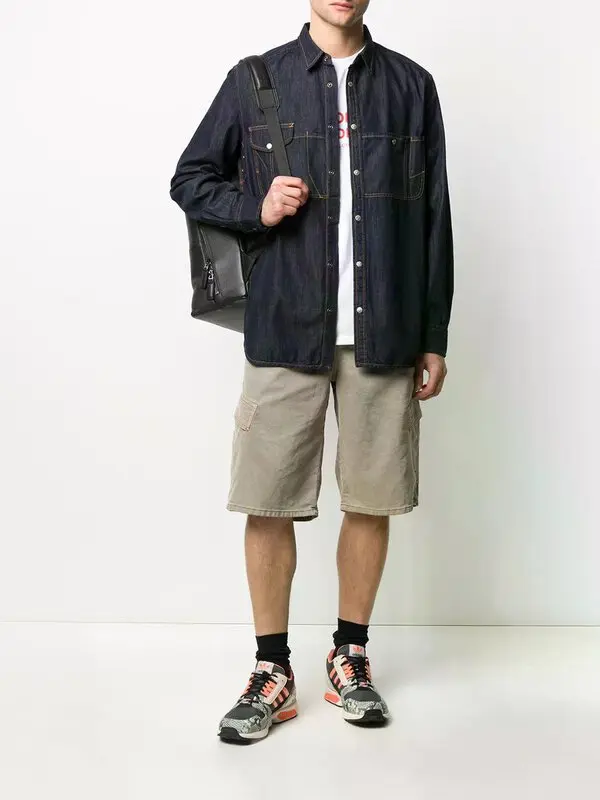 DIESEL® Beige Cotton Blend Cargo Shorts