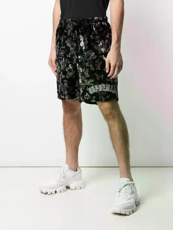 Supreme Floral Print Velour Shorts