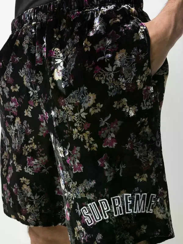 Supreme Floral Print Velour Shorts