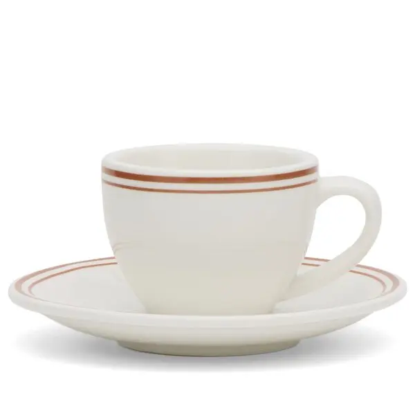 SERVICE PROJECTS Marlow Espresso Cup & Saucer Set - White/red