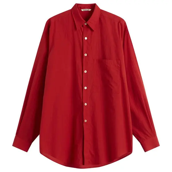Auralee Cotton Lawn Shirt - Red