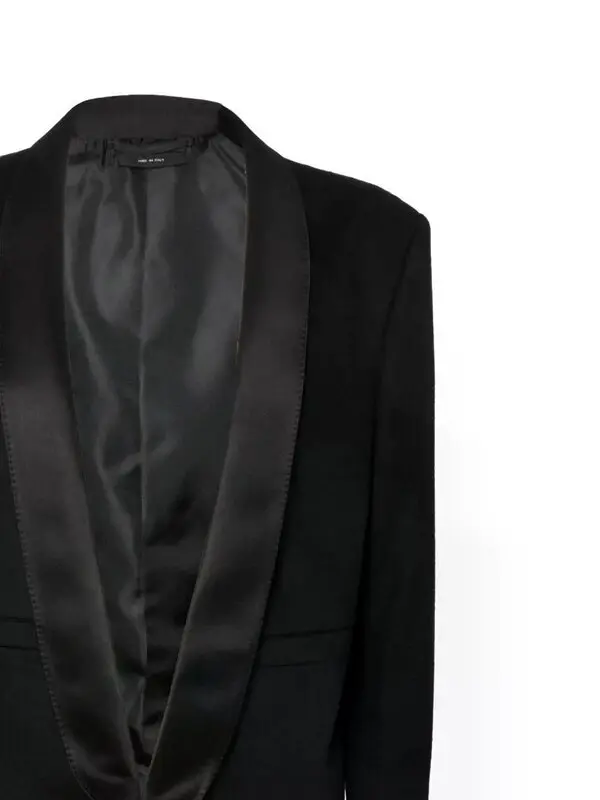 TOM FORD Satin Shawl Lapel Cropped Jacket