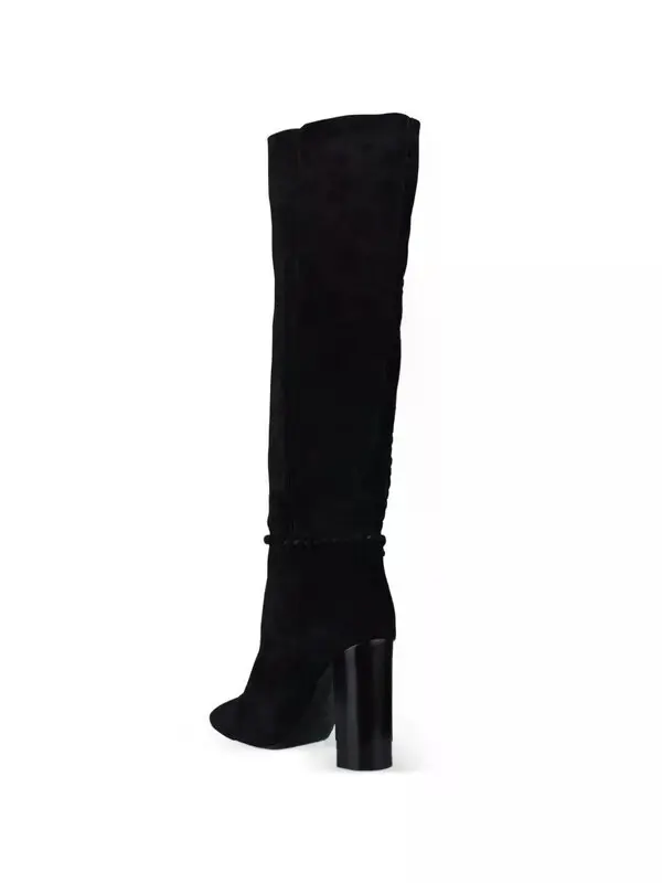 Saint Laurent Studded Braided Suede Boots