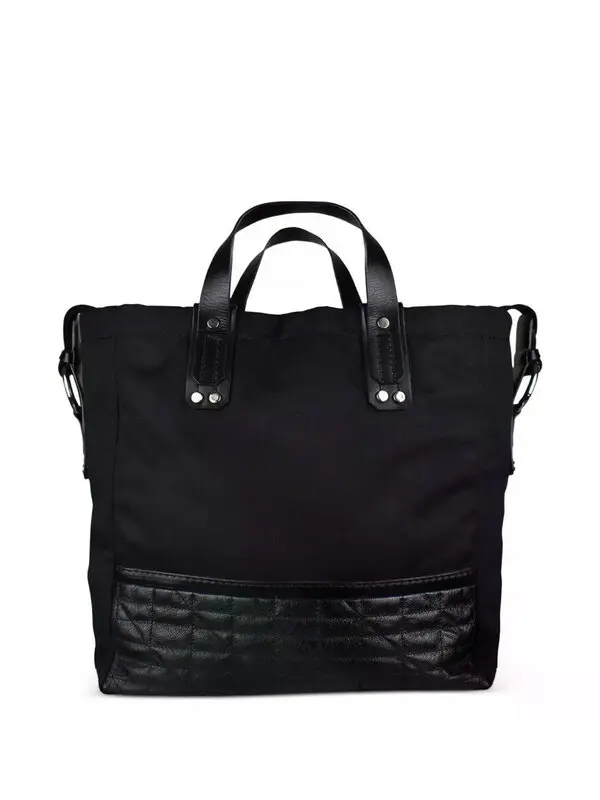 Costume National Quilted Leather Bottom Tote Bag - Black