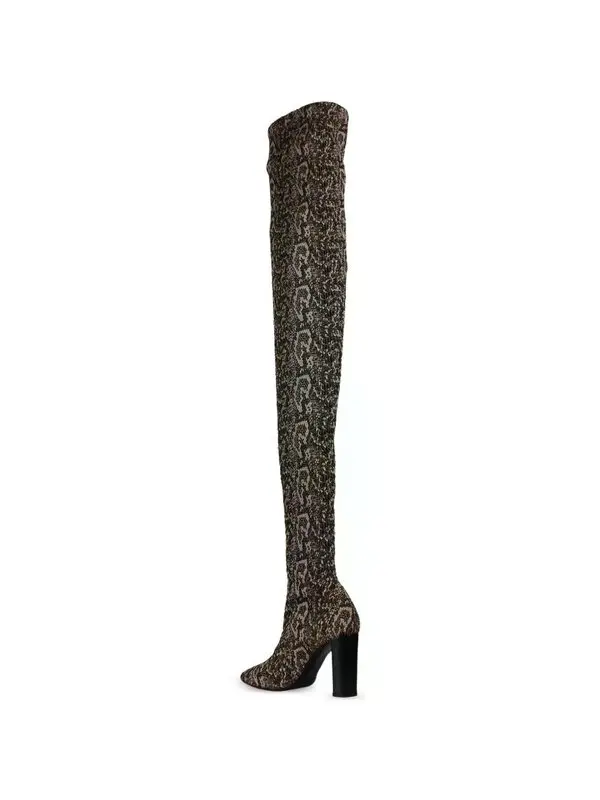 Saint Laurent Moon Python-print Boots