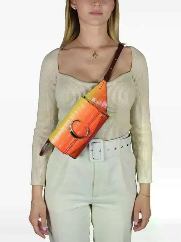 Chloé Crocodile Embossed Leather Belt Bag