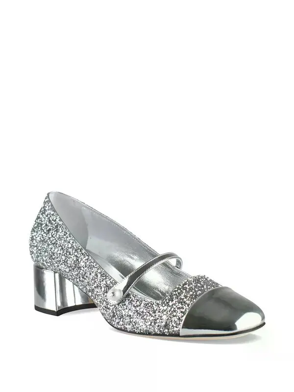 JIMMY CHOO Sequin Pearl Strap Pumps