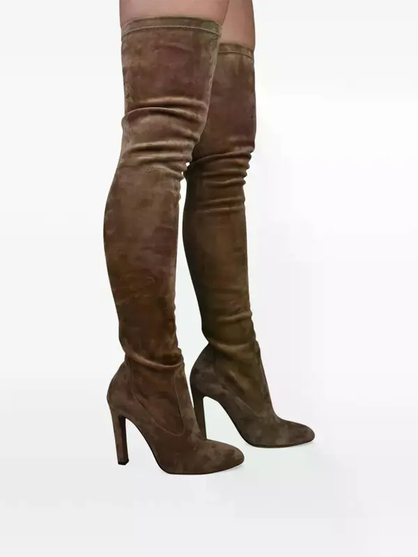 Ralph Lauren Almond-toe Thigh-high Boots