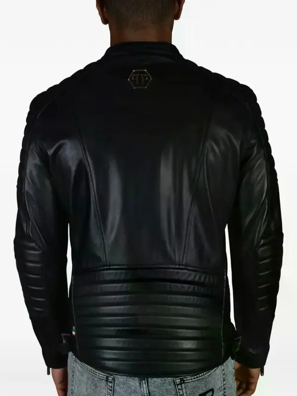 Philipp Plein Quilted Zip Biker Jacket