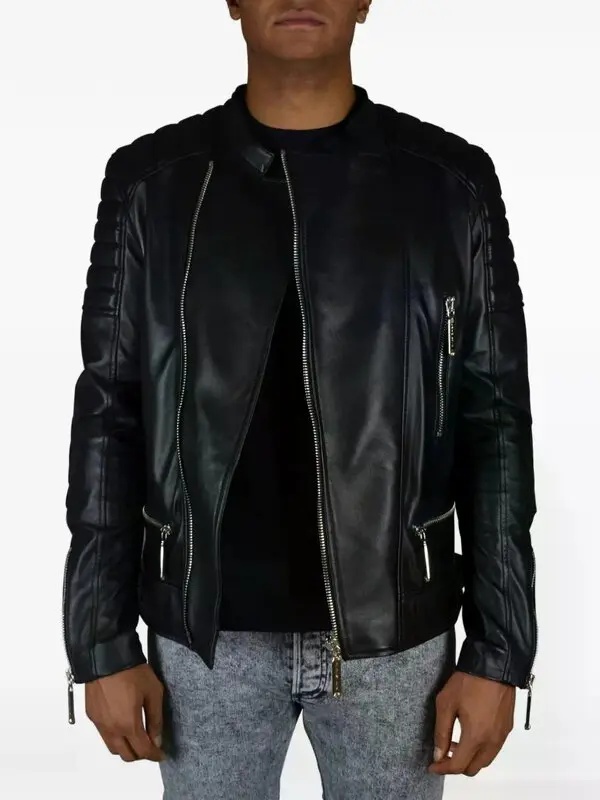 Philipp Plein Quilted Zip Biker Jacket