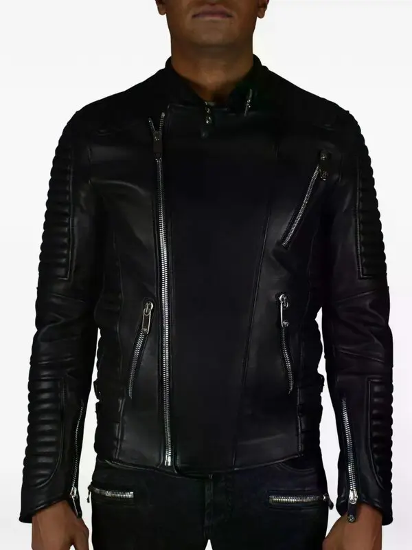 Philipp Plein Biker Jacket With Zip Closure
