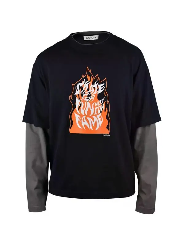LANVIN Flames Layered T-shirt