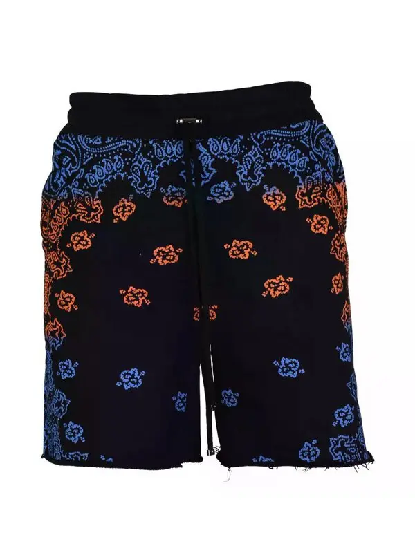 Amiri Bandana-print Logo-patch Shorts