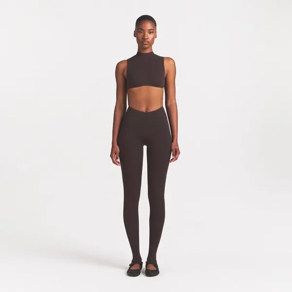 SKIMS Mock Neck Bra Top | Deep Neutral | | Nike Studio Stretch - Dark Roast