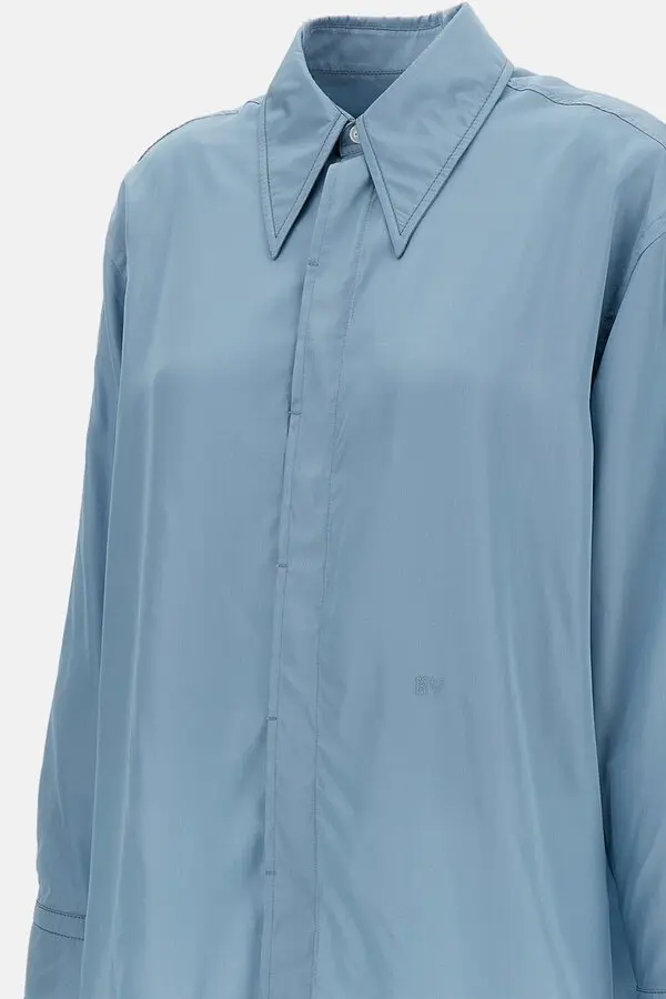 Bottega Veneta Washed Parachute Shirt - Sky Blue