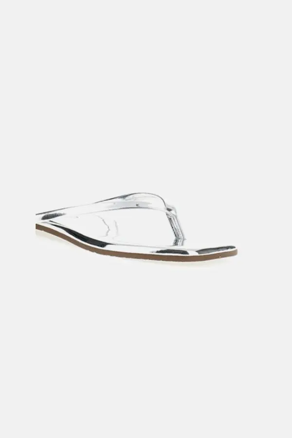 Tkees Lily Mirrored Sandal With Square Toe - Silver