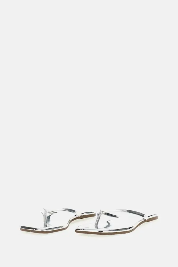 Tkees Lily Mirrored Sandal With Square Toe - Silver