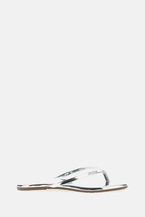 Tkees Lily Mirrored Sandal With Square Toe - Silver