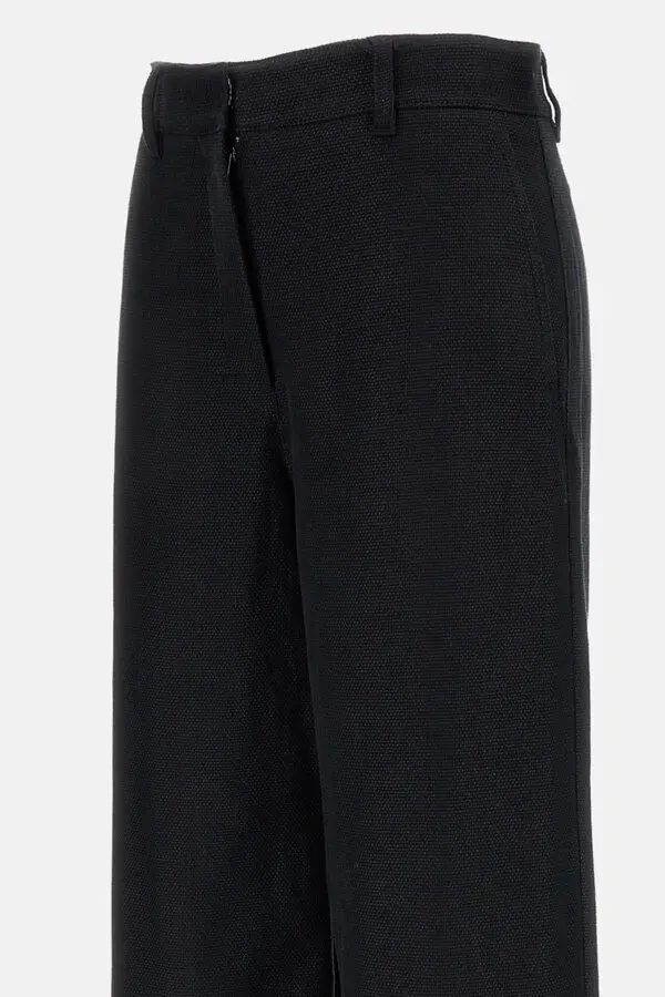 Max Mara Cotton Stretch Linen Blend Trousers