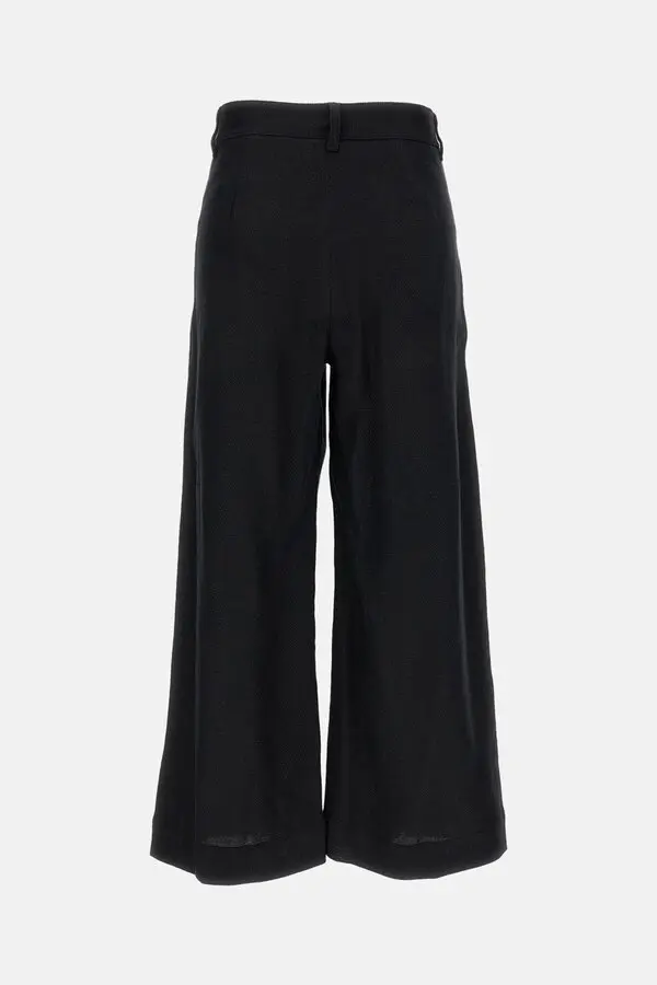 Max Mara Cotton Stretch Linen Blend Trousers - Black