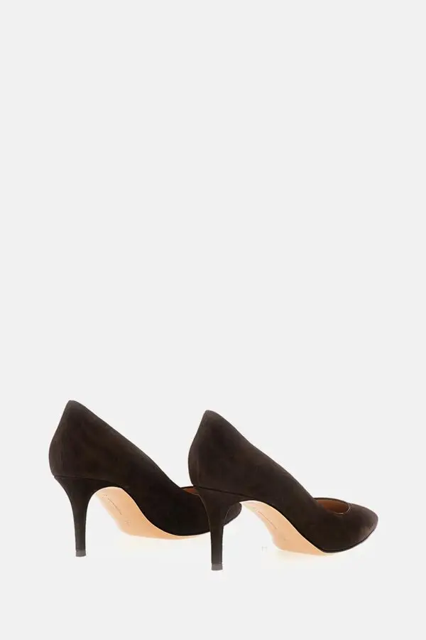 GIANVITO ROSSI Décolleté 70 Suede Pumps - Brown