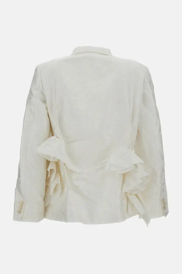 Comme Des Garçons Structured Blazer With Ruched Detailing