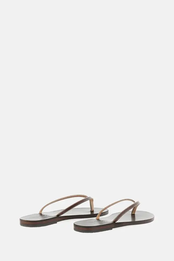 ANCIENT GREEK SANDALS Saionara Stitch Flip-flops - Brown