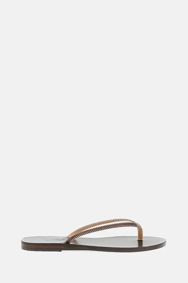 ANCIENT GREEK SANDALS Saionara Stitch Flip-flops - Marrone
