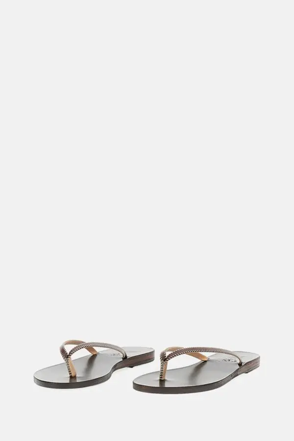 ANCIENT GREEK SANDALS Saionara Stitch Flip-flops - Marrone