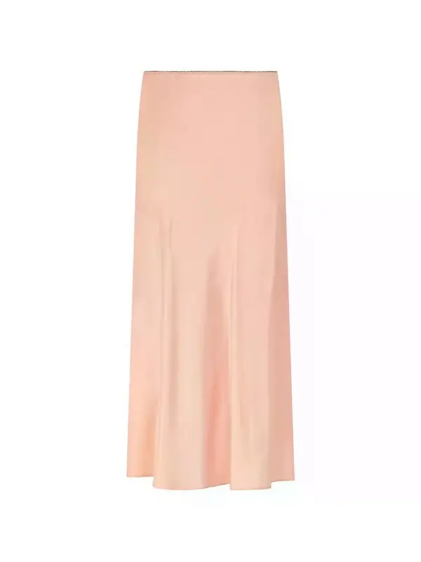 ROBERTO COLLINA Satin A-line Midi Skirt - Orange