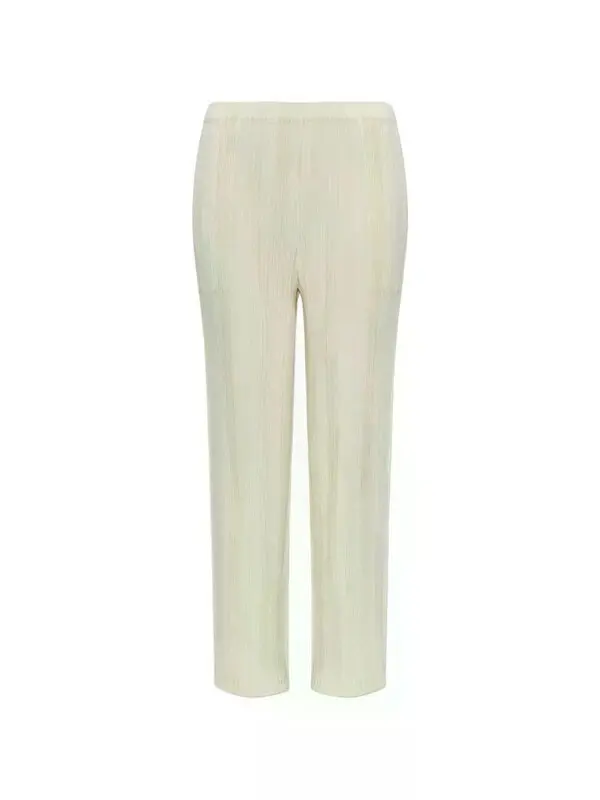 Issey Miyake Cream Plissé Effect Trousers