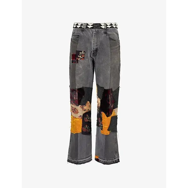 KARTIK RESEARCH Manali Patchwork Denim Trousers