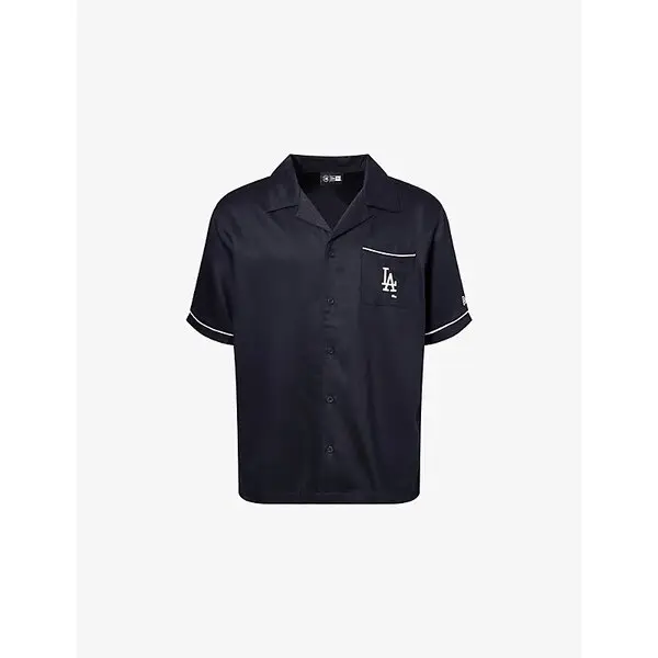 New Era La Dodgers Mlb Graphic-print Short-sleeve Rayon Shirt - Navy