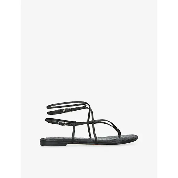 Sam Edelman Clarra Leather Strappy Sandals - Black
