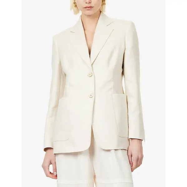 Max Mara Peak Lapel Linen Blazer