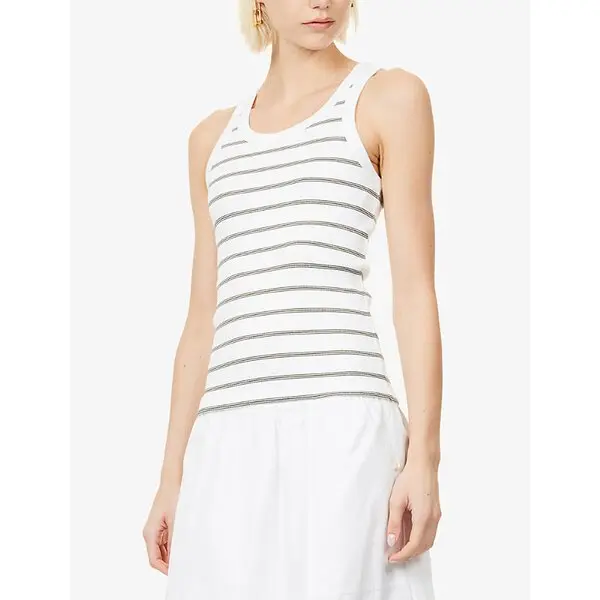 Vince Striped Sleeveless Knit Top
