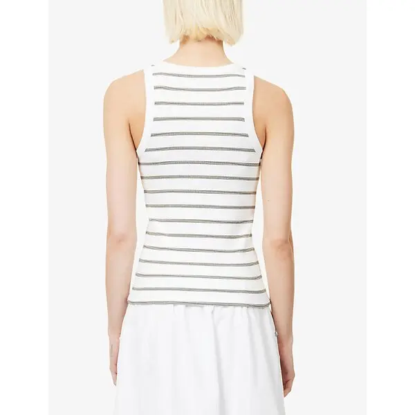 Vince Striped Sleeveless Knit Top