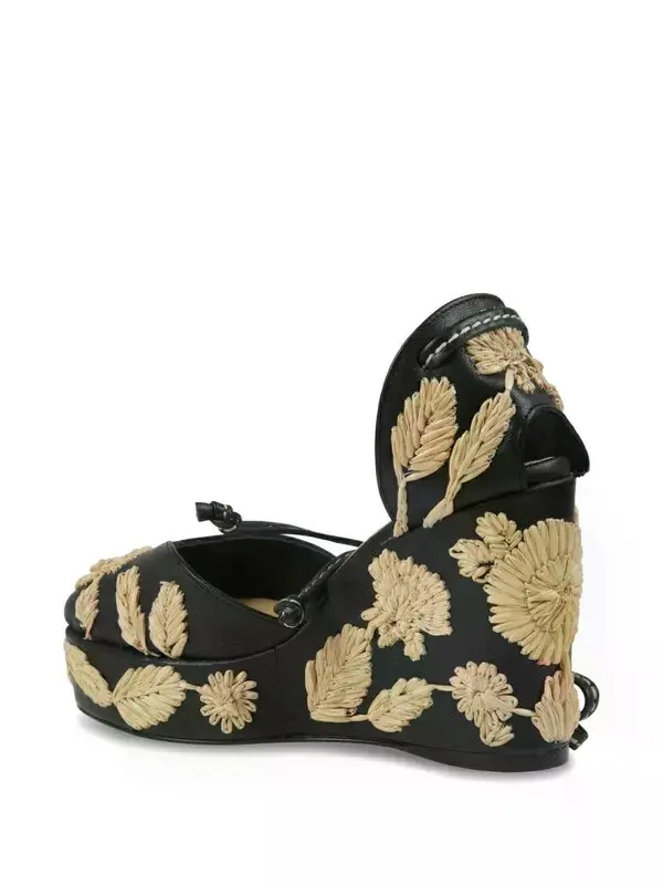 CastaÑer Carmela Raffia-embroidered Pumps