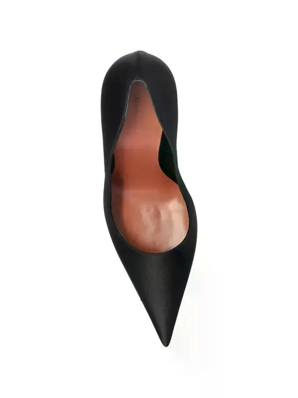 Amina Muaddi Barbara Satin Pumps - Black