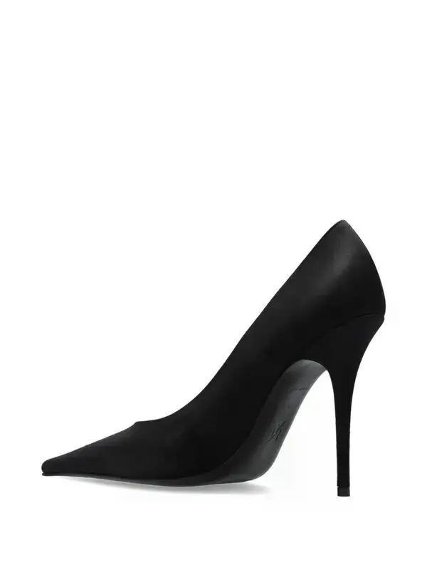 Amina Muaddi Barbara Satin Pumps - Black