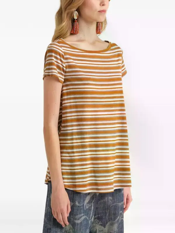 Malìparmi Striped Boat Neck T-shirt