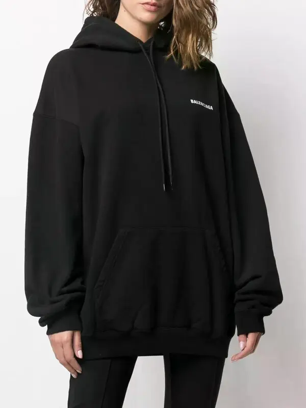 Balenciaga Logo Print Medium Fit Hoodie