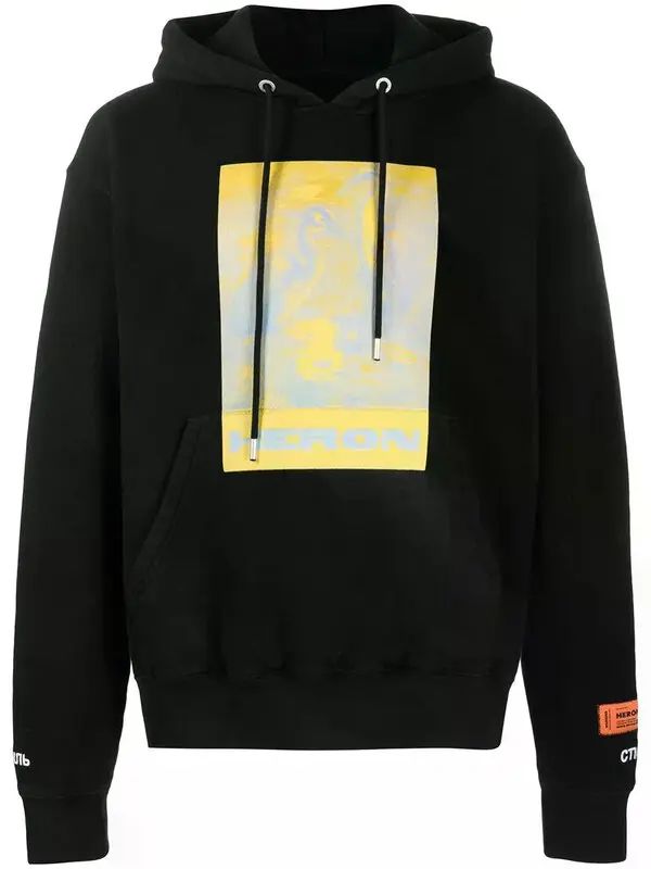 Heron Preston Litho Organic Cotton Hoodie - Black