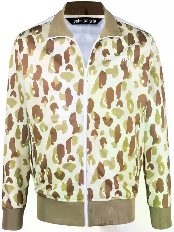 Palm Angels Desert Camo Logo Sports Jacket - Neutrals