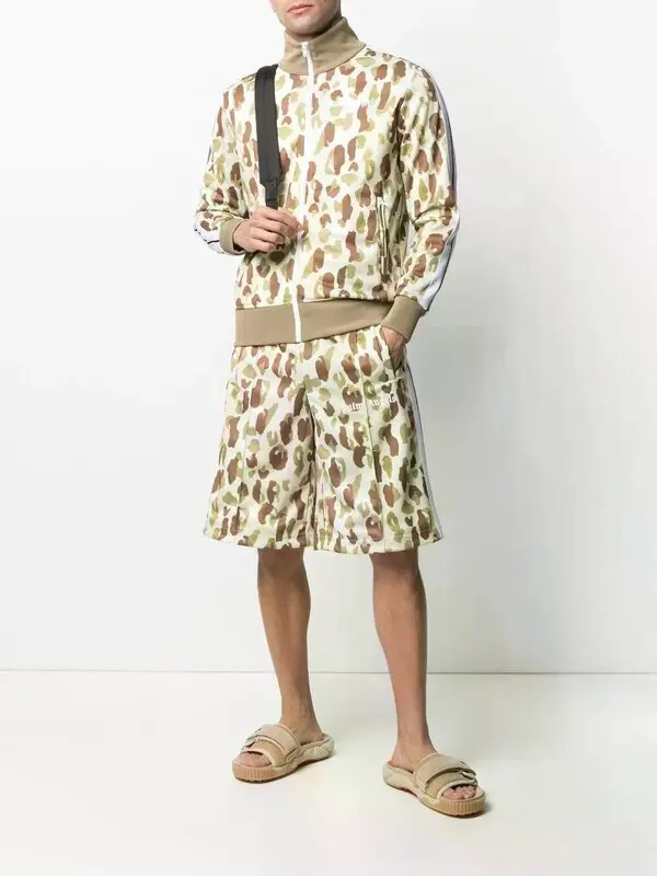 Palm Angels Desert Camo Logo Sports Jacket - Neutrals