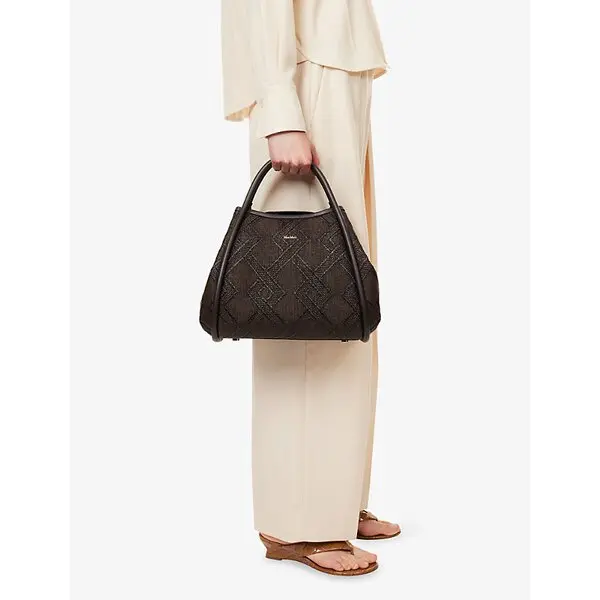 Max Mara Small Textured Woven Top-handle Bag