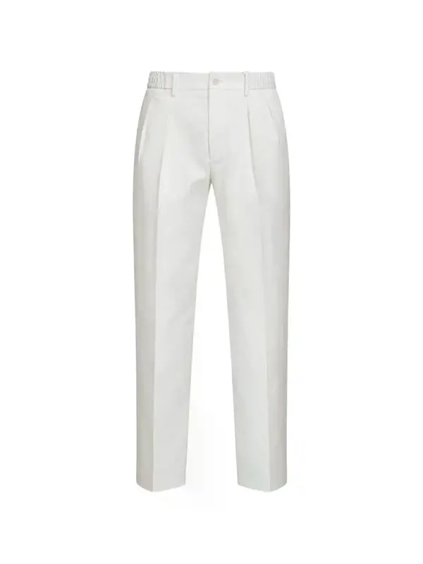 Tagliatore Cream Pleated Trousers
