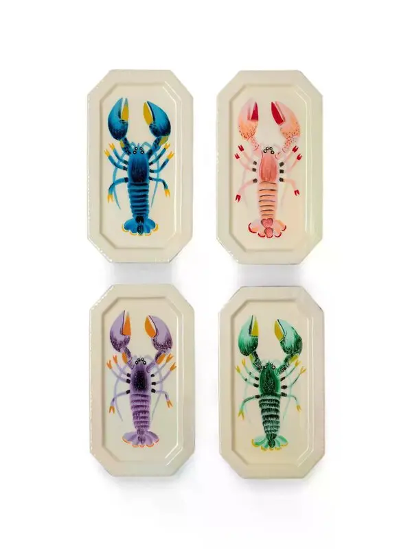 CU I SEEYOU Lobster-print Platters - Neutrals