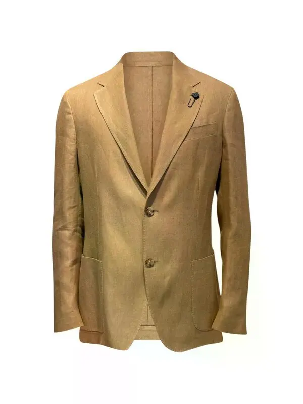 LARDINI Lapel-pin Single-breasted Blazer - Brown